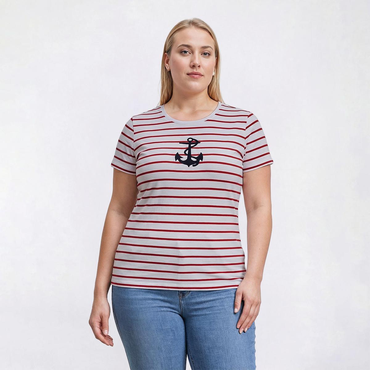 Click here for Plus Size Hasting & Smith Short Sleeve Anchor Stri... prices